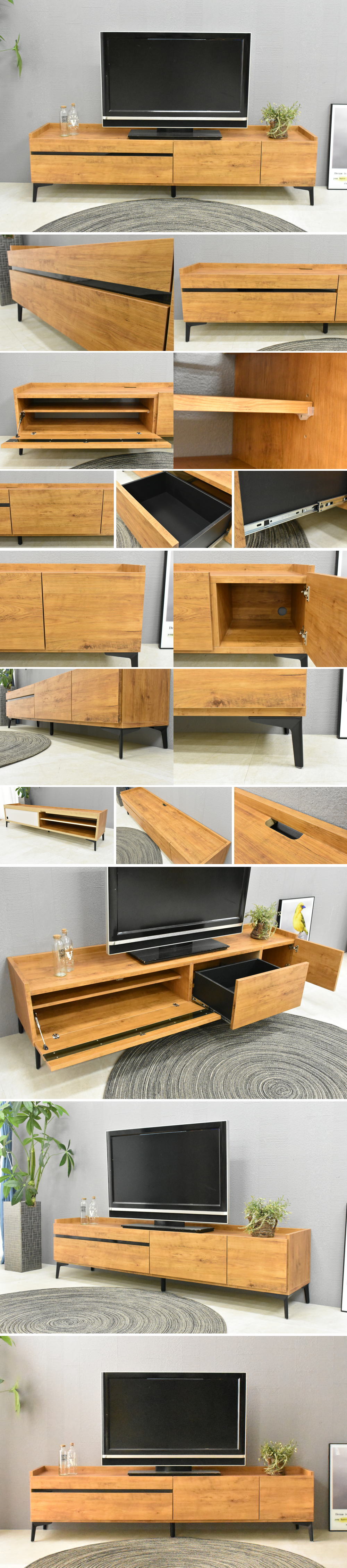 【未使用】QJ18A=【地域限定送料無料 美品未使用 1円～】ビンテージ調180cm幅テレビボード【ローボードTV台リビング収納アウトレット家具赤字覚悟】の落札情報詳細 - ヤフオク落札価格 ...